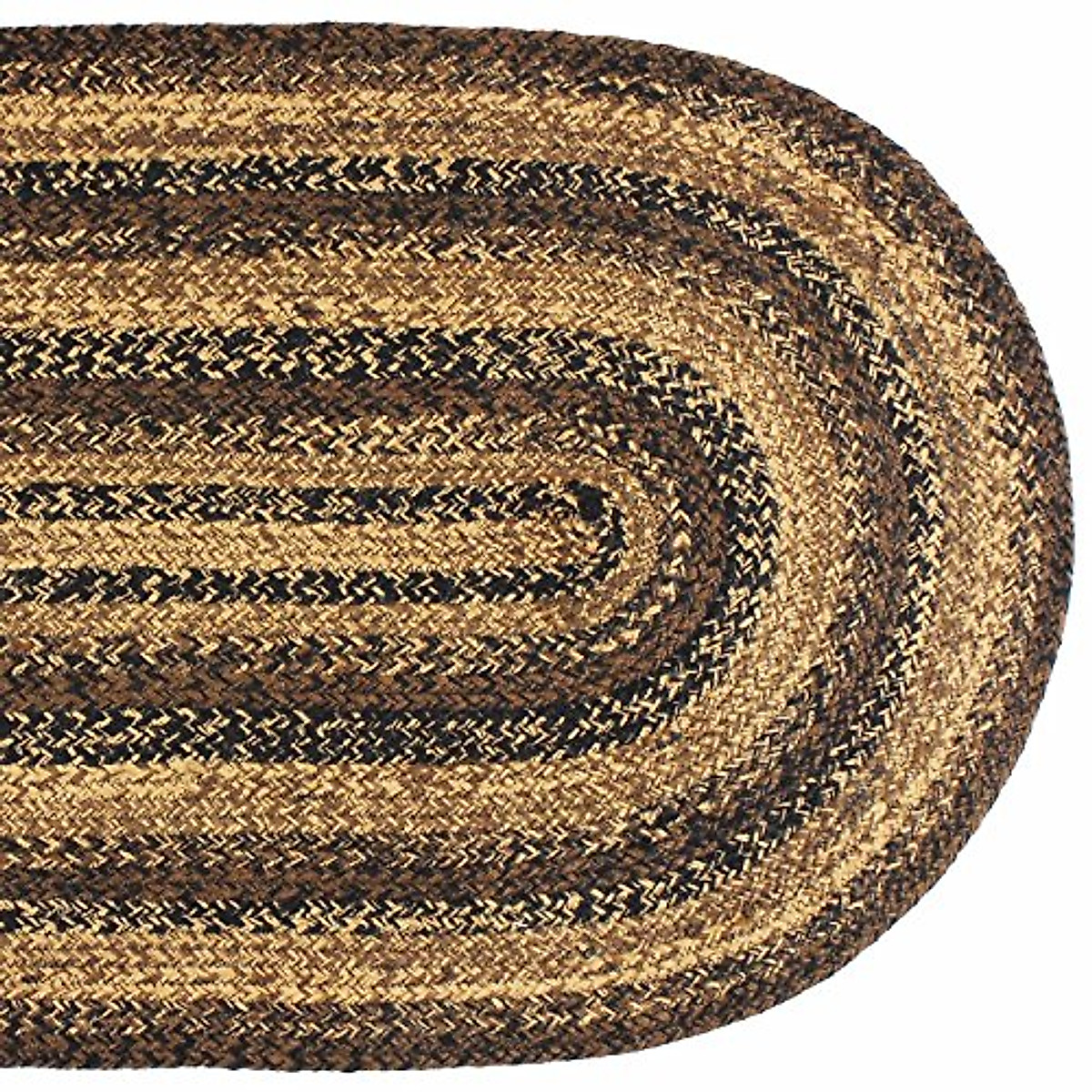 IHF Home Decor | Cappuccino Premium Braided Collection | Primitive, Rustic, Farmhouse Style | Jute/Cotton | 30 Days Risk Free | Accent Rug/Door Mat | 20"x30" Oval