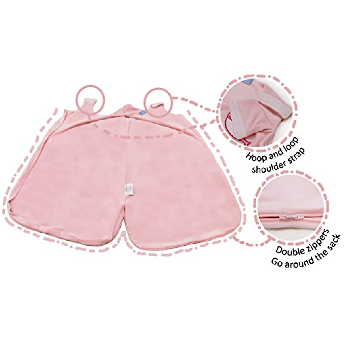 1st Laugh Plush Minky Winter Sleeping Sack Wearable Blanket, for Baby and Toddler Boys,1.8 Tog (Pink Shark, 2T-3T)
