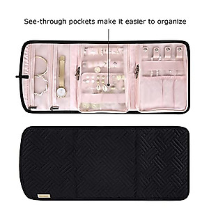 BAGSMART Jewelry Organizer Roll Travel Jewelry Storage Bag for Necklace, Earrings, Rings, Bracelet