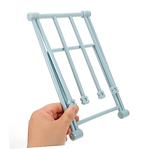 MAGICLULU Hand Towel Holder, Foldable Bathroom Towel Racks, Countertop Towel Stand, Z-Shape Towel Holder for Kitchen Bath Cloth Paper Roll Dishcloth Tower Bar Blue