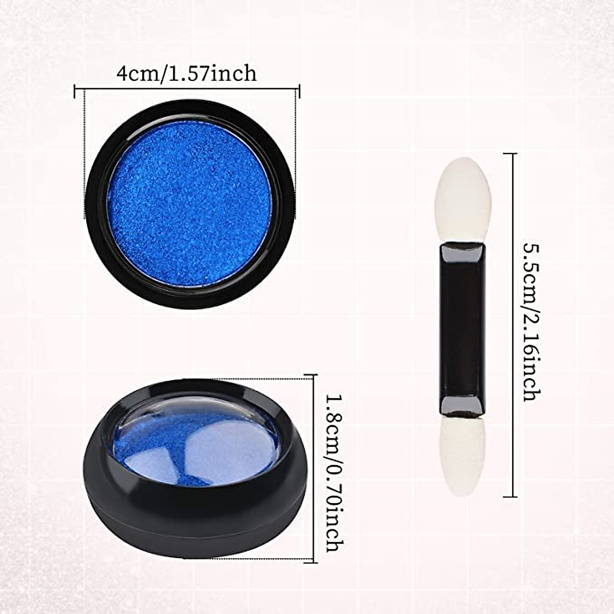 UIIOPJIOM Chrome Nail Powder 6 Colors Holographic Nail Powder Gold Sliver Red Blue Metallic Mirror Effect Pigment Nail Glitter Powder with 6 Pieces Eyeshadow Sticks for DIY Home Salon Nail Art Decor.