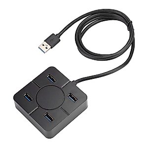 Docking Station, Black USB Hub, Hub, USB3.0 High Speed Transmission for Keyboard U Disk for Mouse Card Reader(Black)