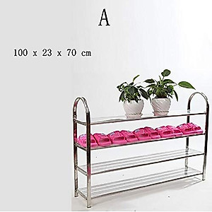 FEER Stainless Steel Simple Shoe Rack, Bathroom Easy to Assemble Storage Rack, Multi-Layer Dustproof Shoe Cabinet