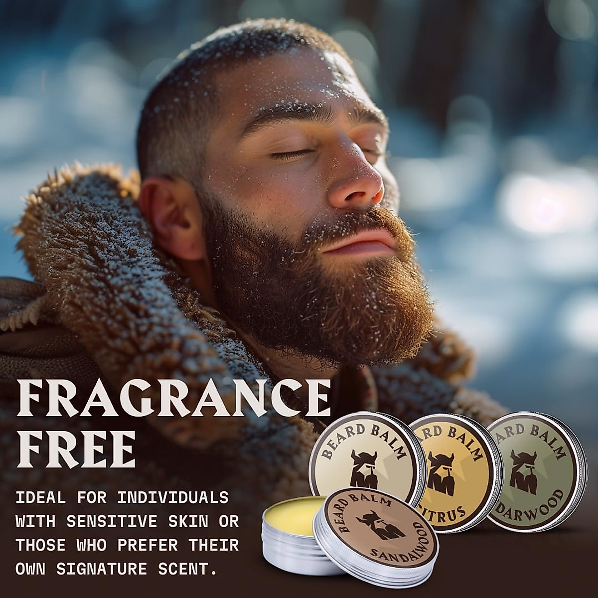Striking Viking Beard Balm for Men - Leave-In Beard Conditioner with Naturally Derived Butter, Argan & Jojoba Oils, Citrus Vanilla Sandalwood Cedarwood Scents, 1 Ounce (Pack of 4) - Mustache Wax