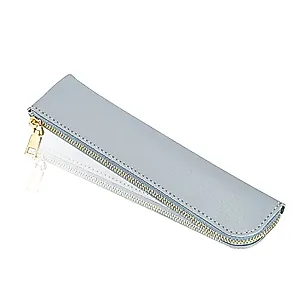 Sluxa Leather pencil case, Thin soft pen bag, Small pencil case for adults,Senior leather Minimal pencil pouch with zipper.…