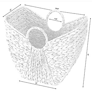 Vintiquewise Large Wicker Laundry Basket with Round Handles