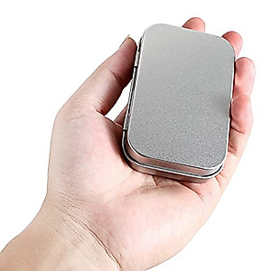 BTSKY Metal Hinged Tins Box Containers Small Metal Tins with Lids Metal Box Tin Cans Mini Bead Organizer for Craft Storage Jewelry Candy Small Pill Box Compact Size 3.85x2.5x0.86 Inches, 8PCS Silver