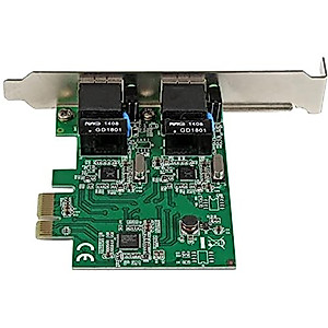StarTech.com Dual Port PCIe Network Card - Low Profile - RJ45 Port - Realtek RTL8111H Chipset - Ethernet Network Card - Dual Port Gigabit NIC (ST1000SPEXD4)