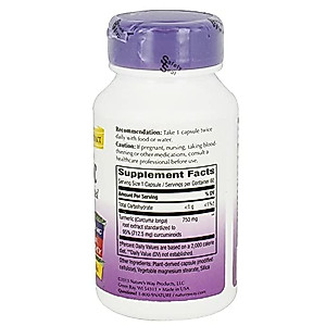 Nature's Way Premium Extract Turmeric Max Potency Standardized to 95% Curcuminoids 750 mg per serving 60 VCaps