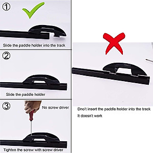 YYST Track Mount Kayak Paddle Clip Track Mount Paddle Holder Fishing Net Clip w Track Mount U Style - No Track, No Paddle (2)