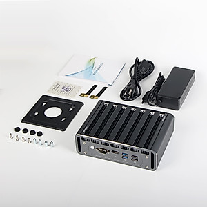 VNOPN Micro Firewall Appliance 6 LAN Intel Core i3 6006U 8GB DDR4 128GB SSD, 6 Intel i211 NIC Gigabit Ports Industrial Fanless Mini PC, Network Soft Router Mini Computer, Support AES NI/WiFi