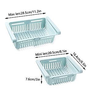 4 Pack Fridge Drawer Organizer Refrigerator Drawers For Shelves - Adjustable Kitchen Organizer With Pull Out Storage Rack Box - Sliding Partition Fridge Hanging Organizer
