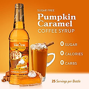 Jordan's Skinny Syrups Coffee Syrup, Pumpkin Caramel Flavor Drink Mix, Zero Calorie Flavoring for Chai Latte, Protein Shake, Food & More, Sugar & Gluten Free, Keto Friendly, 25.4 Fl Oz, 1 Pack