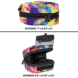 USA GEAR DSLR Camera Sleeve with Molded EVA Hard Shell Camera Case Protection, Quick Access Opening, Padded Interior and Rubber Coated Handle-Compatible with Nikon, Canon, Olympus and More (Geometric)