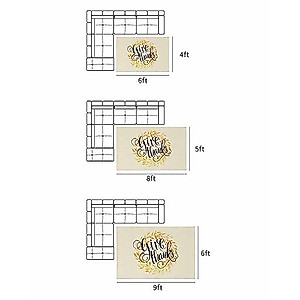 JasmineM Autumn Leaf Thanksgiving Outdoor Rug Mats, Waterproof Outdoor Plastic Straw Rug 4'x6' for Patio, Fall Retro Indoor Outdoor Area Rug for Front Door, Deck, Picnic, Porch, Balcony