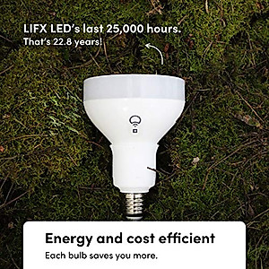 LIFX Color BR30 (Nightvision Edition), 1100 lumens E26, Wi-Fi Smart LED Light Bulb, Full Color and Whites, No Bridge Required, Works with Alexa, Hey Google, HomeKit and Siri (1-Pack)