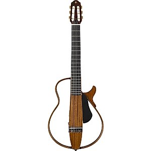 Yamaha SLG200N NW Nylon String Classical Silent Guitar with Hard Gig Bag, Natural