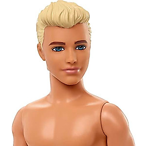 Barbie Ken Beach Doll with Blond Hair Dressed in Colorful Los Angeles-Print Swim Trunks