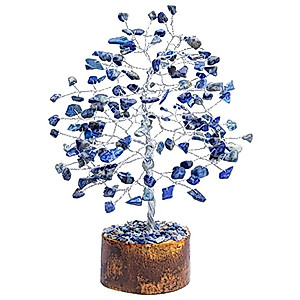Lapis Lazuli Crystal Tree of Life - Handmade Gemstone Tree, Chakra Tree of Life, Money Tree, Feng Shui Decor, Spiritual Gift, Healing Crystal Tree, Artificial Tree, Bonsai Tree, Crystal Decoration