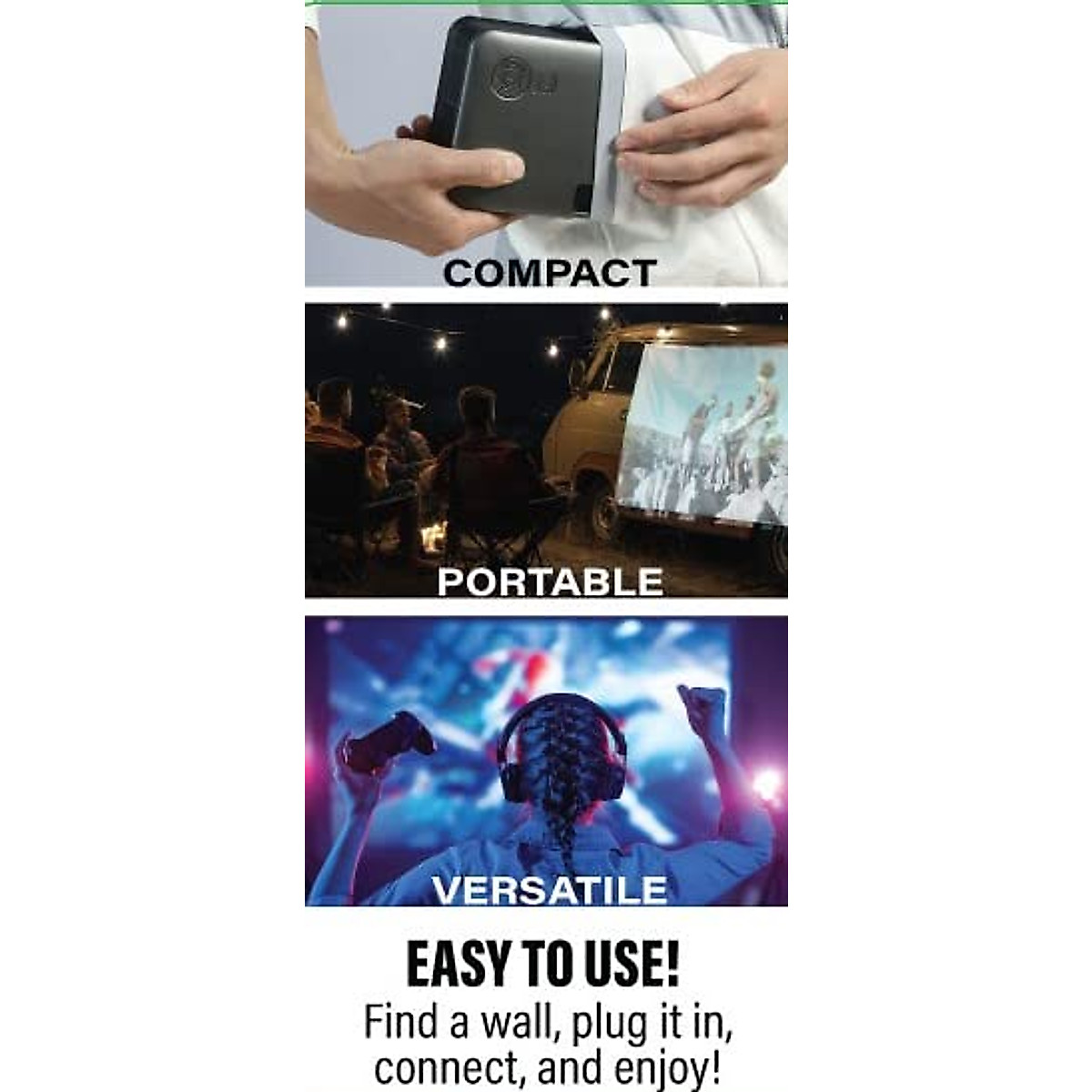 Gabba Goods WiFi Smart Projector Supports Up To 1080P Cast With WiFi Or HDMI Gift for Kids, Phone Projector for Home Theater, Movie, Cartoon, Compatible with PC/Tablet/Fire Stick/iOS and Android Phone