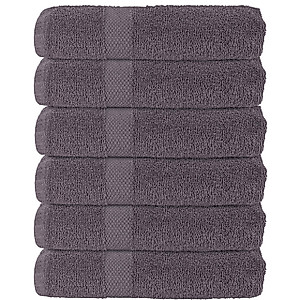 GREEN LIFESTYLE Soft Cotton Towels for Pool, Spa, and Gym Lightweight and Highly Absorbent Quick Drying Towels (24" x 48", Charcoal)