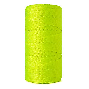 HONGDA Nylon Twine, 1000 Feet #18 Braided Nylon Mason line String Perfect for Masonry Jobs and for The Layout of General Construction, Gardening, DIY Project, Fluorescent Yellow