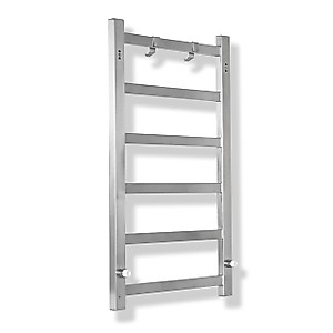 Topdattion Electric Towel Warmer | Super Thin | with Timer & Temperature Multi-Level Adjustments | Hardwired & Plug-in | 6 Bar Polished Finish