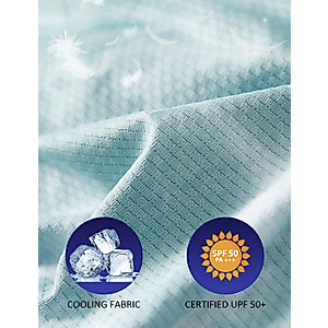 BALEAF Women's Full Zip Quick Dry Lightweight Hooded Shirts Sun Block Long Sleeve Thumb Holes Cooling Jackets Beach Shirts with Zip Pockets Dye Blue M