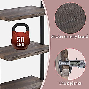 Bookshelf 4-Tier Wall Mount Ladder Storage Industrial Bookcase Shelf Modern Wood Book Shelf Unit with Metal Frame for Home Office Living Room