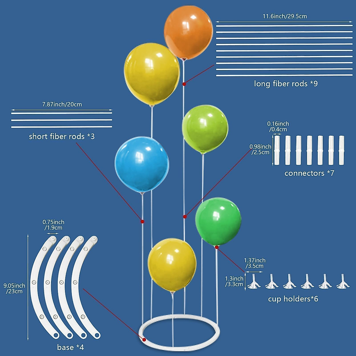 12ft Table Balloon Arch Kit, Adjustable Balloon Arch Stand Kit for Birthday Wedding Graduation Baby Shower Bachelor Christmas Party Supplies Decoration