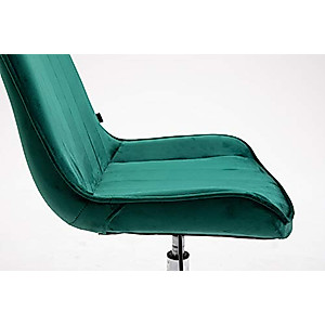 Cherry Tree Furniture Cala Pine Green Colour Velvet Fabric Desk Chair Swivel Chair with Chrome Base