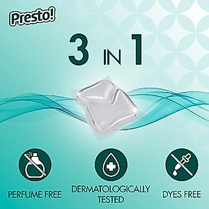 Amazon Brand - Presto! Laundry Detergent Pacs, Hypoallergenic, Free & Clear, 96 Count