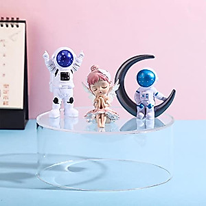 Dandat 2 Pcs Acrylic Cake Stand 3" H x 10" D, 3" H x 7" D Round Cylinder Display Riser Cake Pedestal Stand for Wedding Cupcake Dessert Jewelry Crafts Figurines Table Centerpiece Collections (Clear)