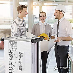 Adir Mobile Blueprint Storage - Horizontally Adjustable Vertical Poster Display Rack/Plans Holder - File Organizer Stand for Home, Office (Black)