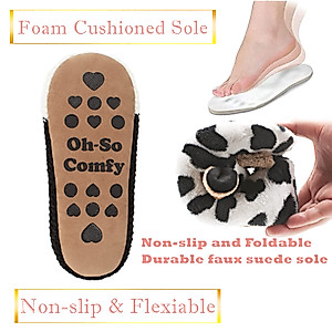 The Metluks Cute Animal House Slippers for Teens Girls Boys Adult Women Indoor, Warm Fuzzy Bedroom Sock Shoes with Grippers Non slip, Cozy Funny Christmas Gifts Cow Kids Size 4-6