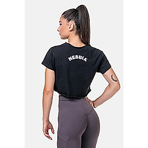 NEBBIA Loose Fit & Sporty Crop Top 583 Black