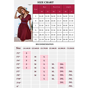 WEACZZY Women Summer Casual Short Sleeve Dresses Empire Waist Dress with Pockets,White Dot Red,S