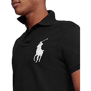 POLO RALPH LAUREN Mens Big & Tall Classic Fit Short Sleeve Big Pony Mesh Polo (3XLT, Black)