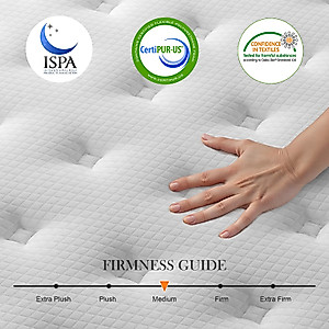 Queen Mattress,8 Inch Queen Size Hybrid Mattresses in a Box, Soft and Comfort Medium Firm Gel Memory Foam and Individual Pocket Springs, Fiberglass Free Bed Mattress, Breathable, CertiPUR-US Certified