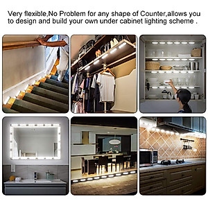 10ft 60 LED Under Cabinet Lighting Kit for Kitchen,Cupboard,Showcase,2400lm,6000K White