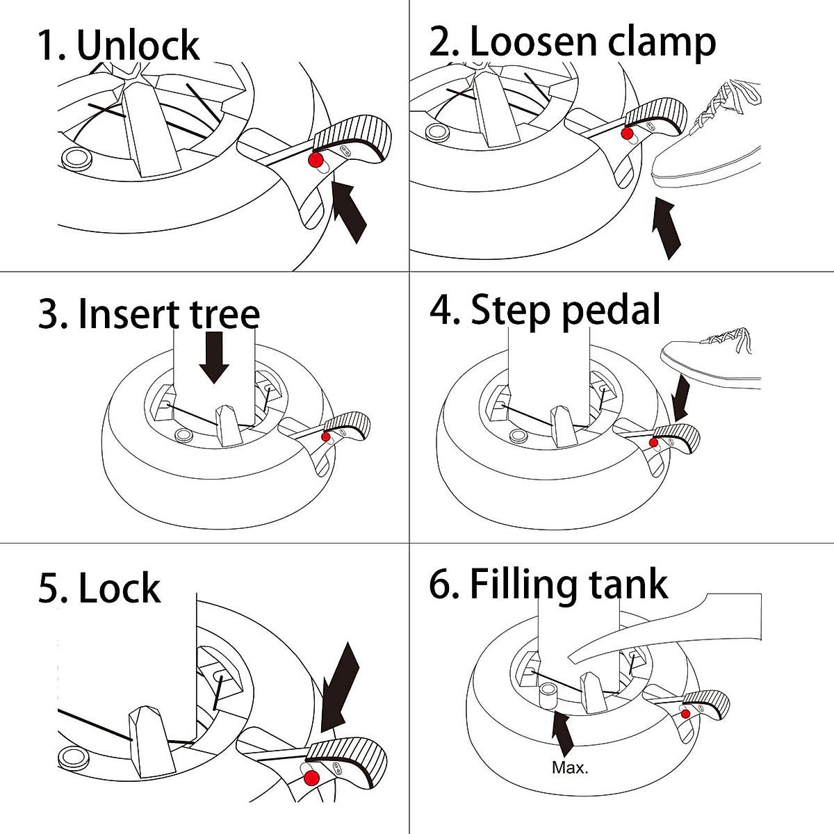 Leejec Christmas Tree Stand with Water Reservoir, Fast Clamped 10 Ft Real Tree with 5.5" Diameter, Water Level Indicator Equipped, No Assembly Required