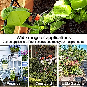 Kavolet Drip Irrigation Kit,131FT Garden Irrigation System, Garden Courtyard Automatic Watering System, Adjustable Watering Sprayer Dripper Kit,for Garden Greenhouse Flower Bed Patio Landscape