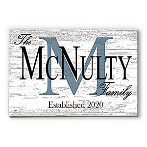 Family Name Sign PERSONALIZED Wedding Gift For Couple Monogram Established Custom Wall Decor EST. Date