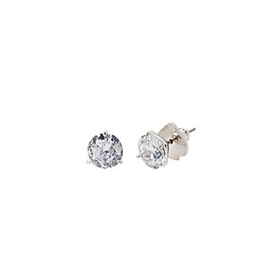 Kate Spade New York Trio Prong Studs, Clear/Silver