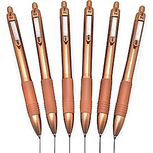 Zebra Z-Grip Smooth Retractable Ballpoint Pen - 1.0mm - Rose Gold Barrel - Black Ink - Pack of 6