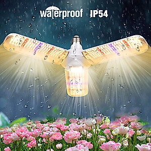 xingruyu [2 Pack 150w LED Grow Light Bulb with 414 LED's Foldable Sunlike Full Spectrum LED Grow Bulb, Plant Light Bulb for Hydroponic Indoor Garden Greenhouse Succulent Veg Flower