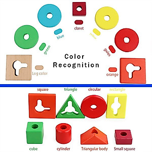 TOTJOY Montessori Toys for 2 Year Olds 18+ Months Wooden Educational Toy for Toddlers Shapes Sorting Stacking Toys Busy Board Sensory Toys Early Development & Activity Toys