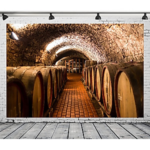 BELECO 10x8ft Fabric Vintage Wine Cellar Backdrop Old Winery Wine Barrels Underground Wine Cellar Storage Room Background Bar Club Pub Scene Background Men Adults Portrait Photoshoot Studio Props