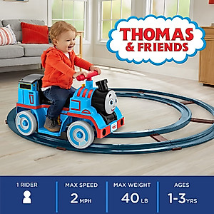 Power Wheels Thomas & Friends Ride-On Train, Thomas with Track, Battery-Powered Toddler Toy for Indoor Play Ages 1+ Years​