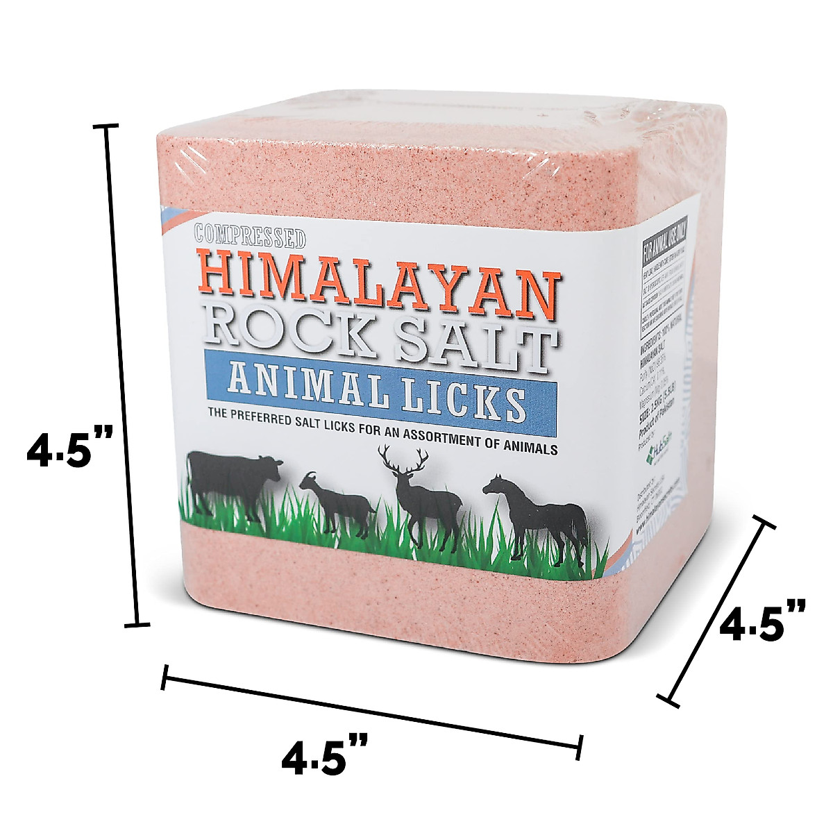 Himalayan Secrets® 5.5LB (2.5KG) Compressed Pink Himalayan Salt Lick | for Livestock and Wildlife Animals | 100% Pure & Natural Feed Salt Block | Natural Minerals and Trace Elements
